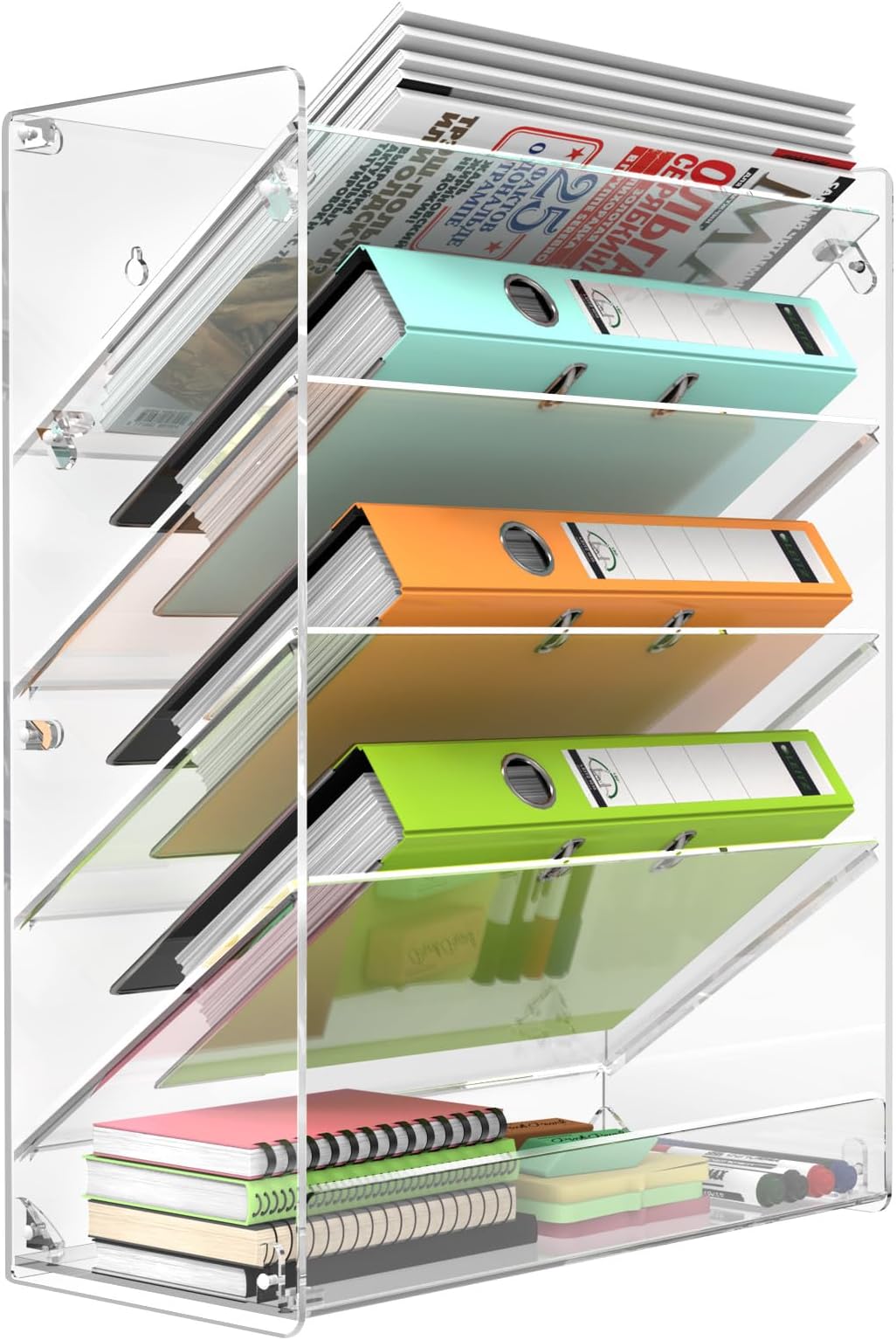 Amazon.com: MyGift Wall Mounted White Mesh Metal Office Document File ...