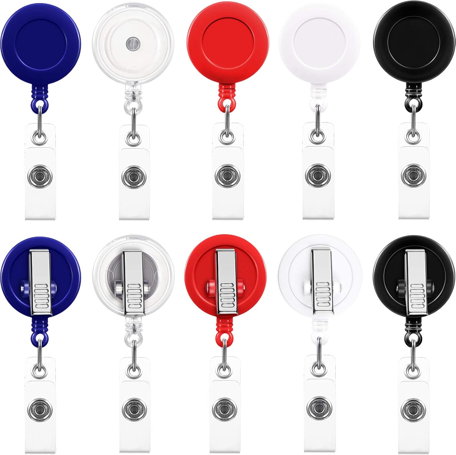 Amazon.com : 50 Pieces Retractable Badge Holder Reels with Swivel ...