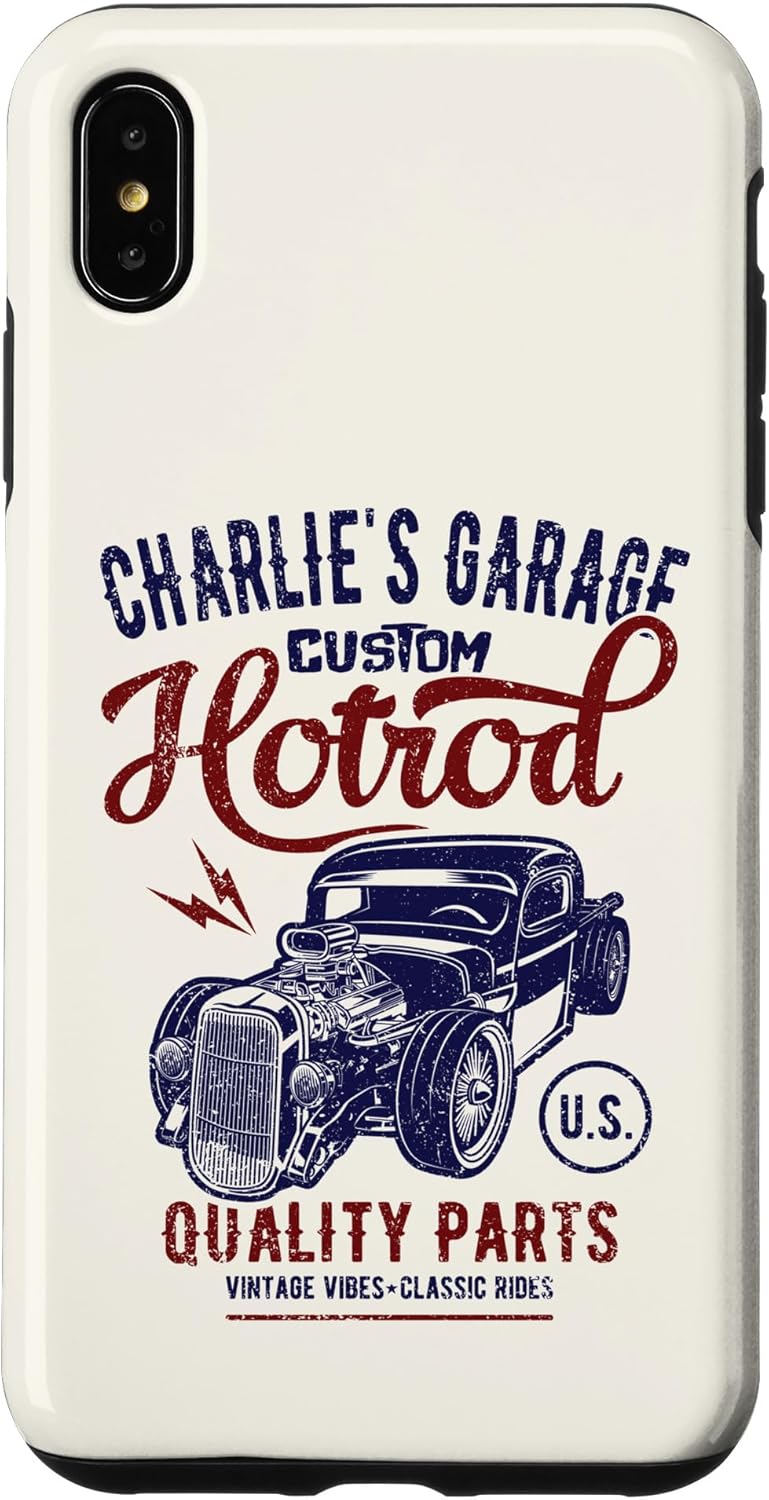 Amazon.com: iPhone XS Max Charlie's Hotrod Garage Classic Car Custom ...