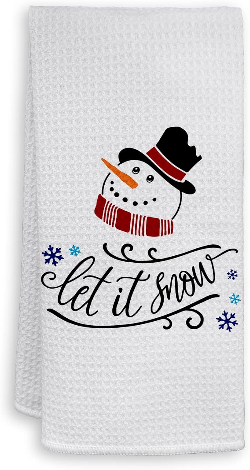Amazon.com: HIWX Christmas Let It Snow Snowman Decorative Kitchen ...