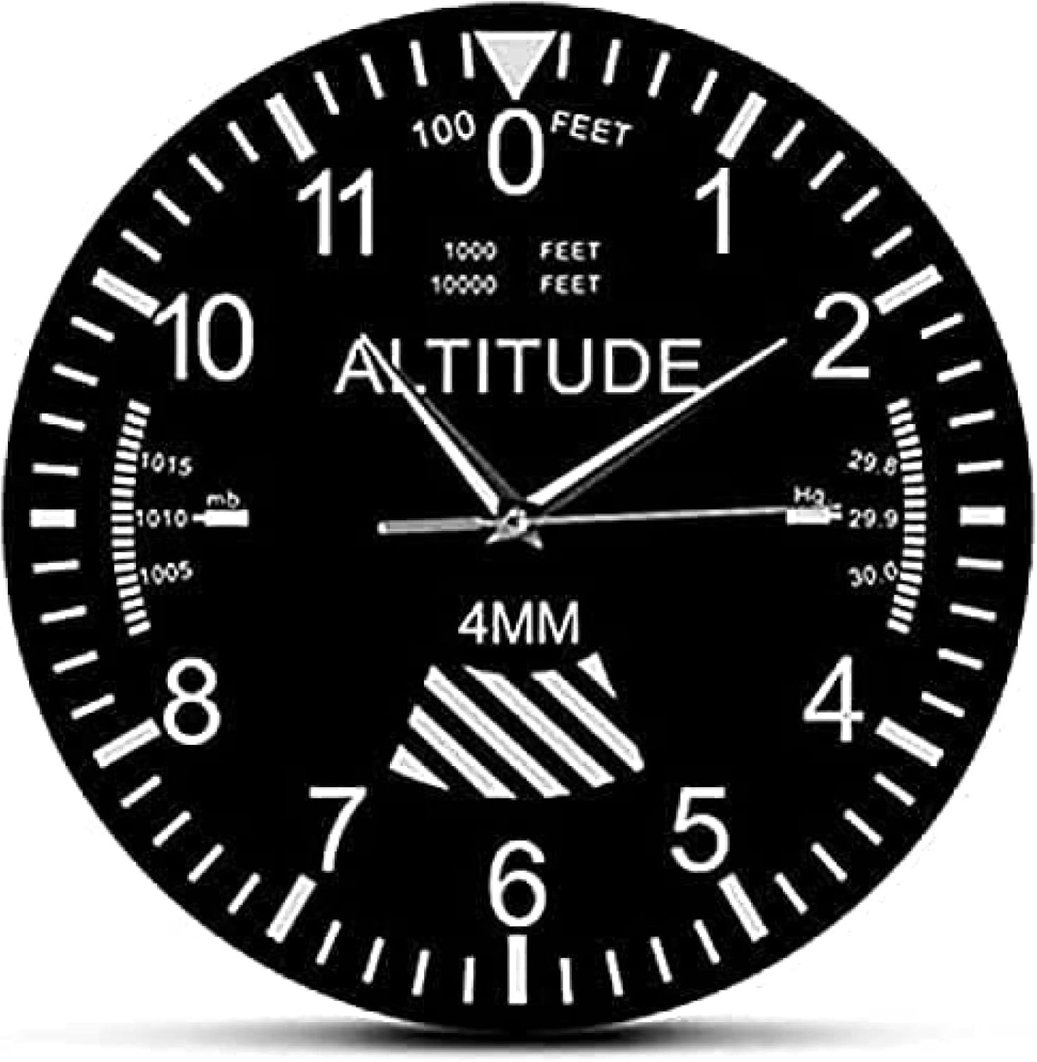 Amazon.com: Silent Non Ticking Wall Clock 12 Inch Aircraft Altimeter ...