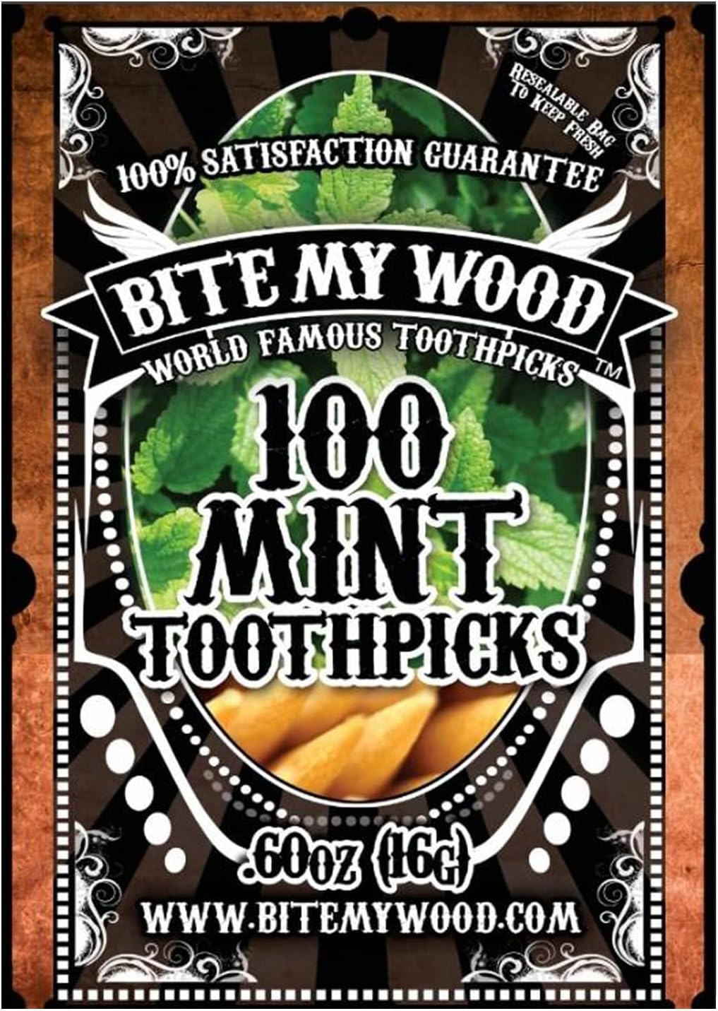 BiteMyWood Mint Flavor Toothpicks For Adults Long Lasting Super Strong ...