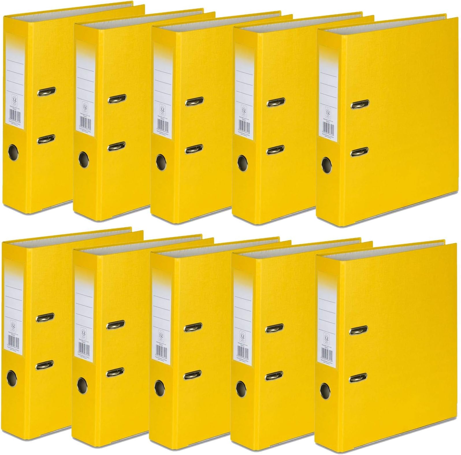 OFFICE CENTRE 10 x Yellow A4 75mm Strong Premium Business Lever Arch Files Folders Metal Binder ...