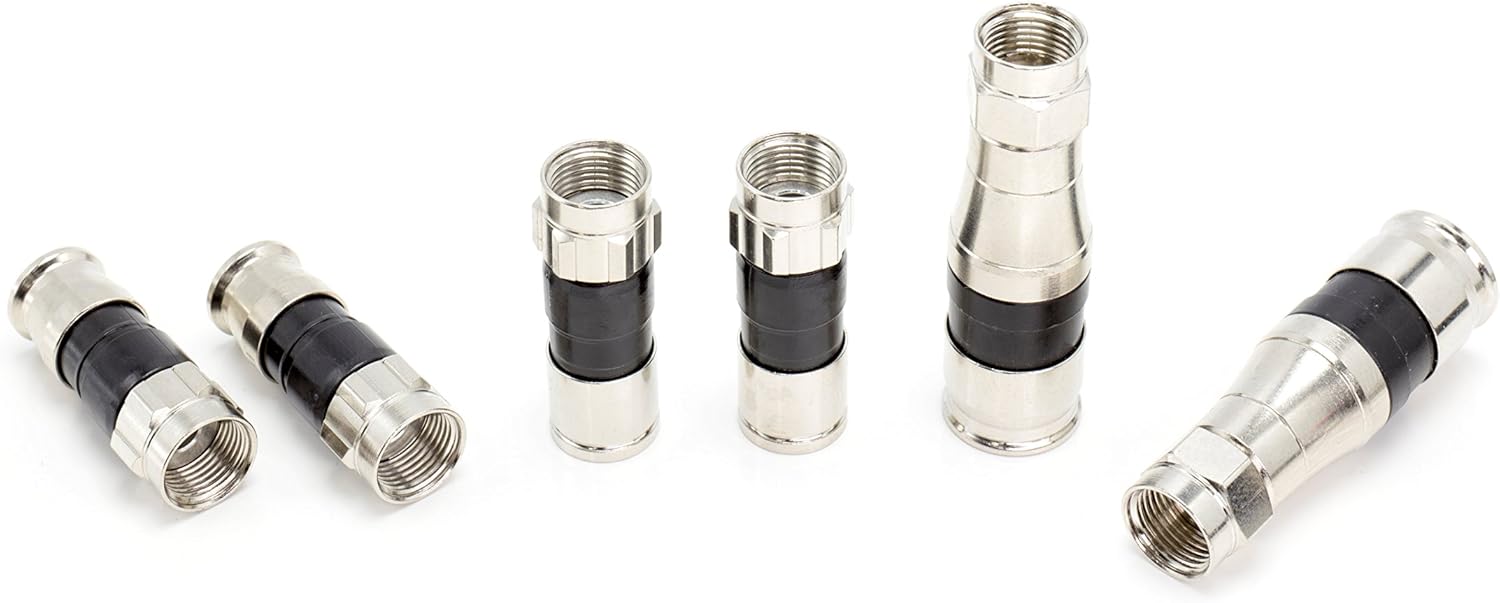 Coaxial Cable Compression Fitting - Connector Multipack for RG59, RG6 ...