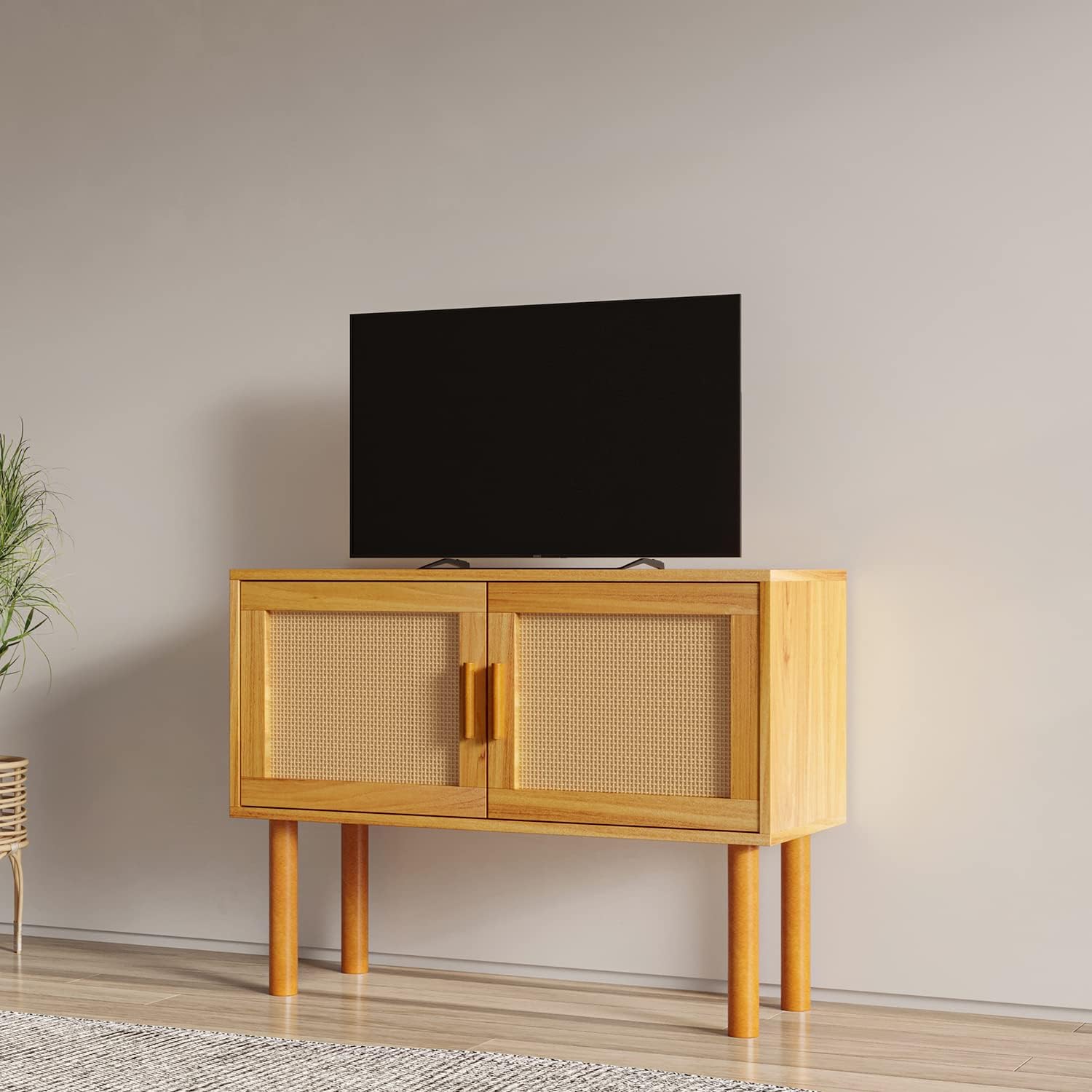 Amazon.com: Furnnylane Modern TV Stand Small LED TV Stands with Storage ...