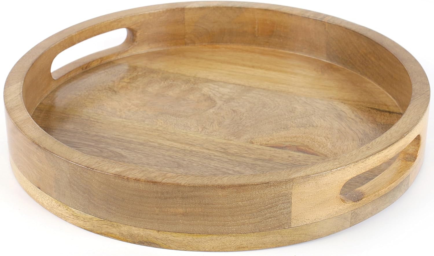 Amazon.com: Rustic Wooden Serving Tray - 12 Inches Round Wood Tray for ...