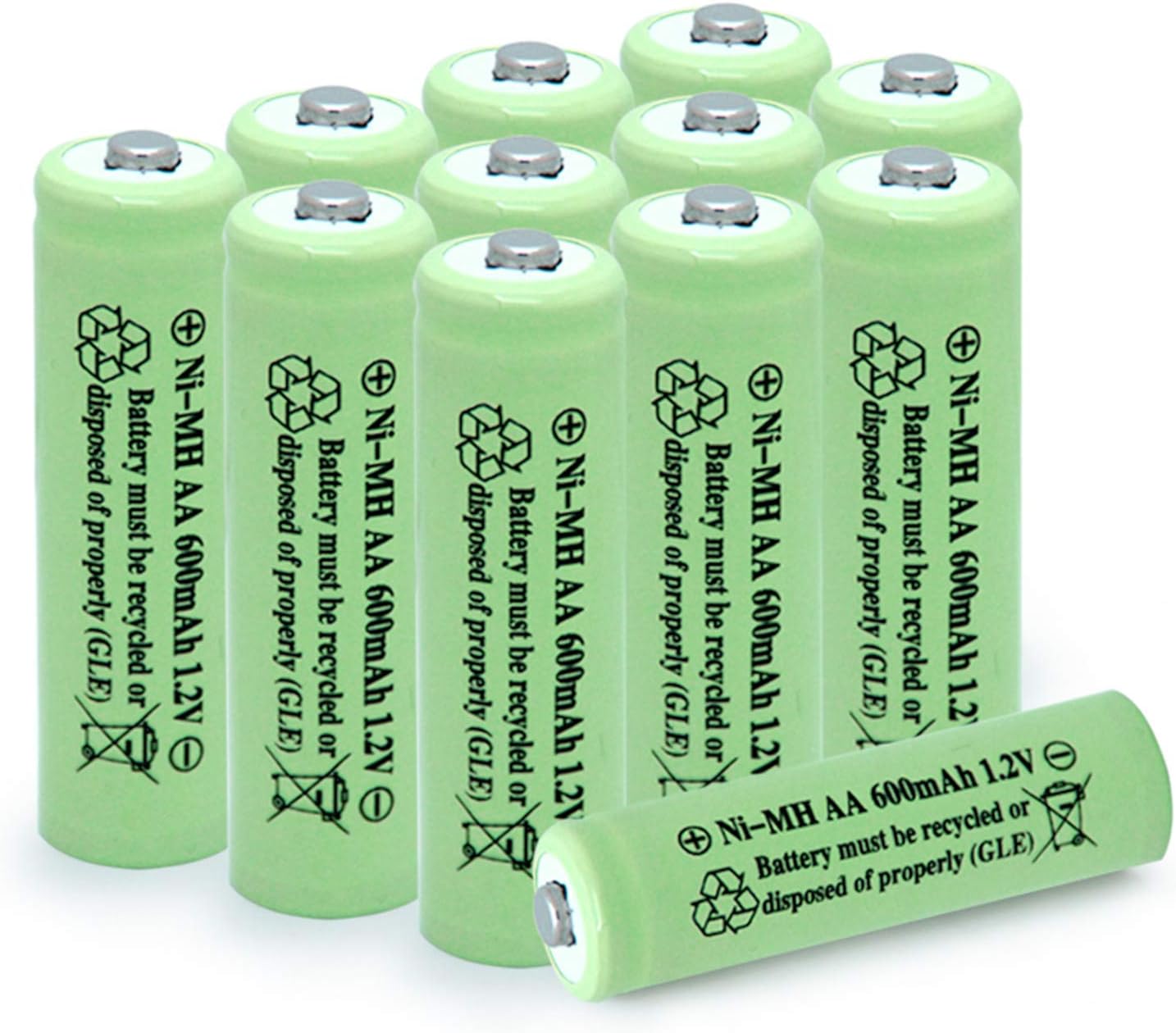 Amazon.com: Solar Lights Batteries AA 1600mah High Capacity 1.2V Ni-MH ...