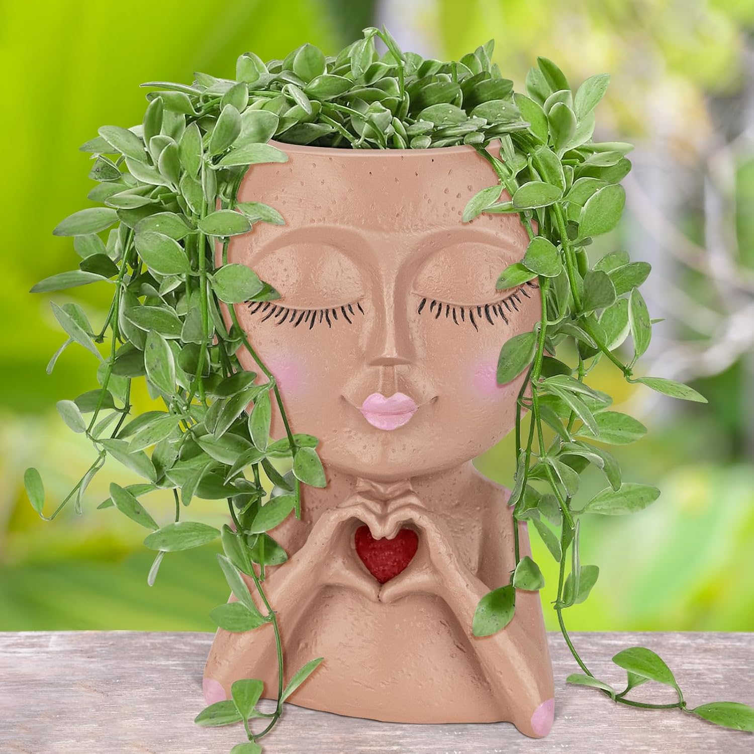 Amazon.com: LASTOOLS Face Planters Pots,Cute Lady Face Flower Pot Head ...