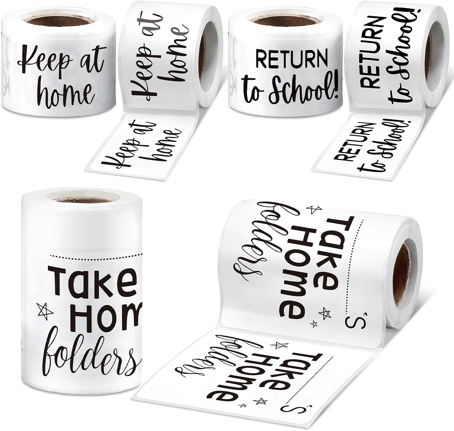 Amazon.com: Janlaugh 300 Pcs 3 Rolls Student Homework Folder Labels ...