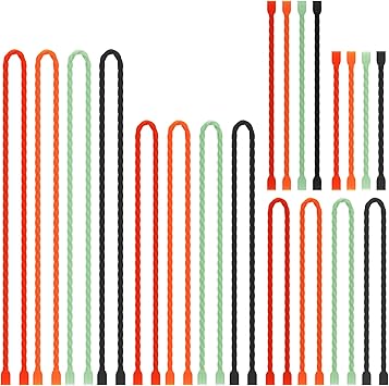 Amazon.com: Gesipor 20 PCS Silicone Cable Ties - Reusable Rubber Twist ...