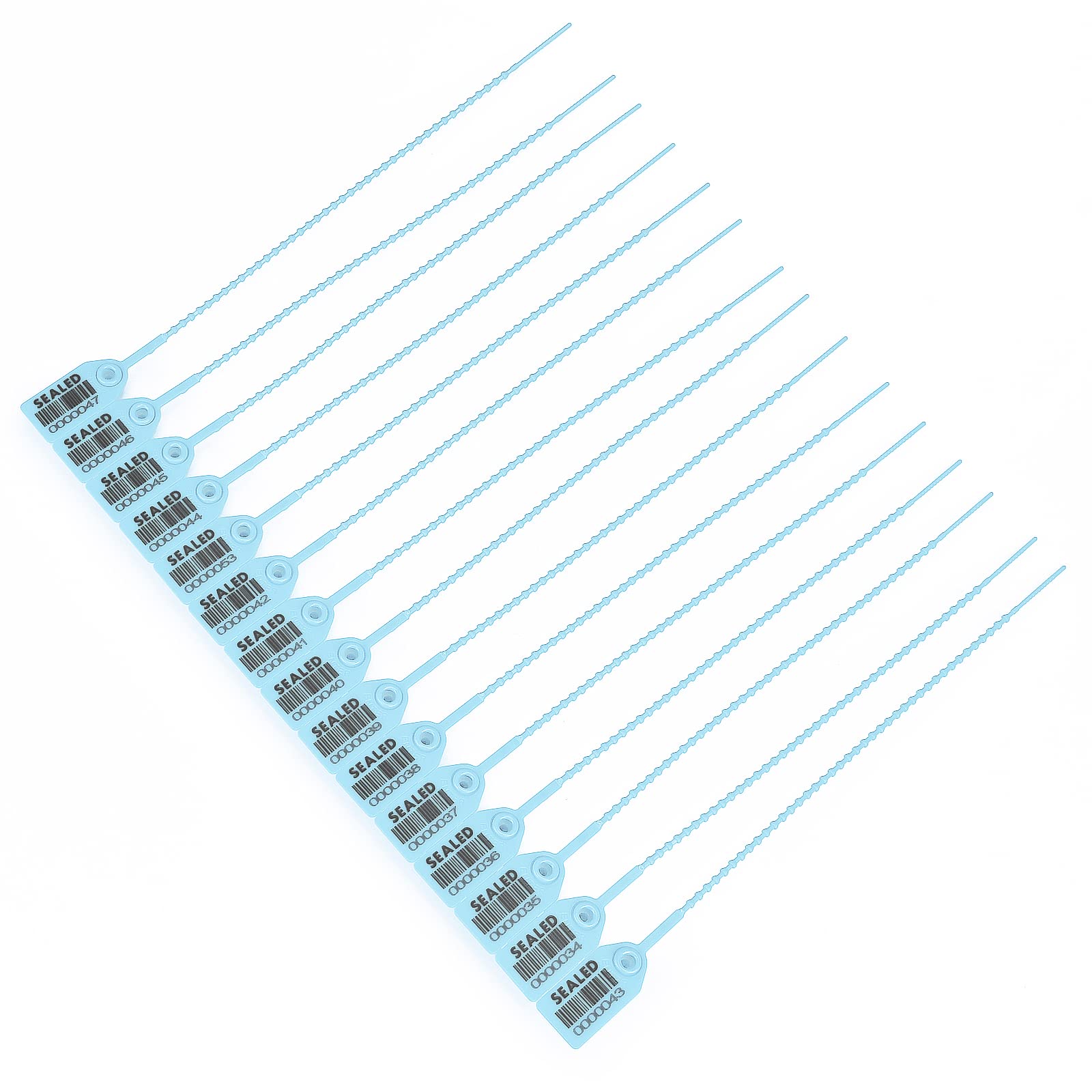 Snapklik.com : 500 Light Blue Plastic Barcode Seals, Numberd Plastic ...