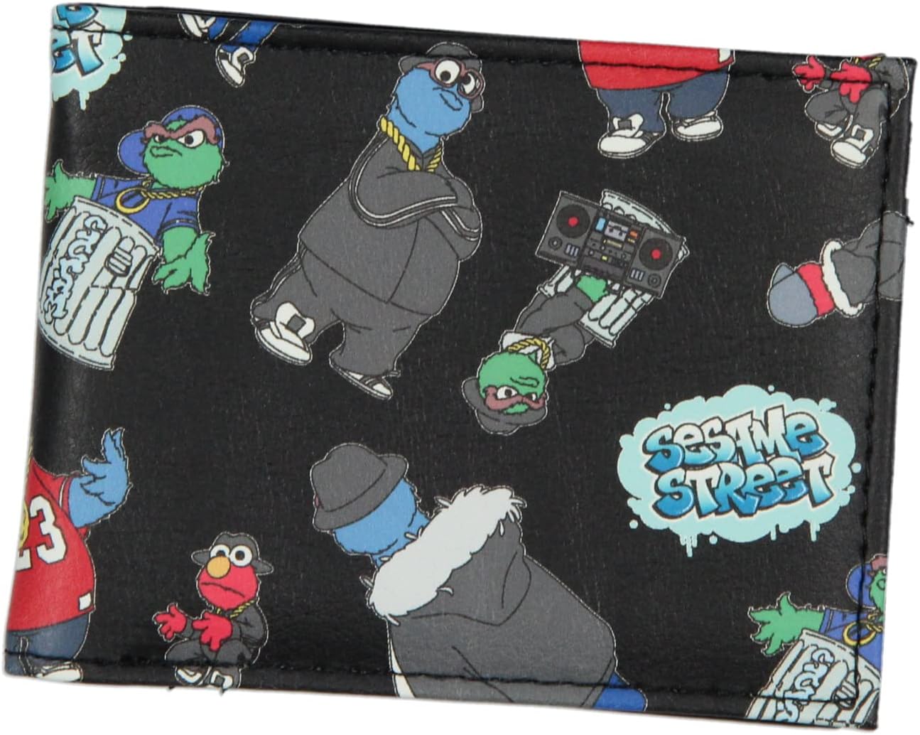 Amazon.com: Sesame Street Wallet Hip-Hop Allover Character Print Bi ...