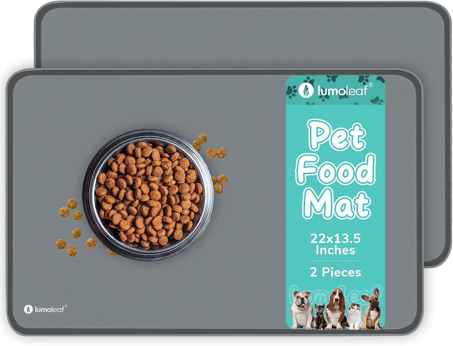 Amazon.com : LumoLeaf 2-Pack Dog Food Mat - 22x13.5 Inches Waterproof ...