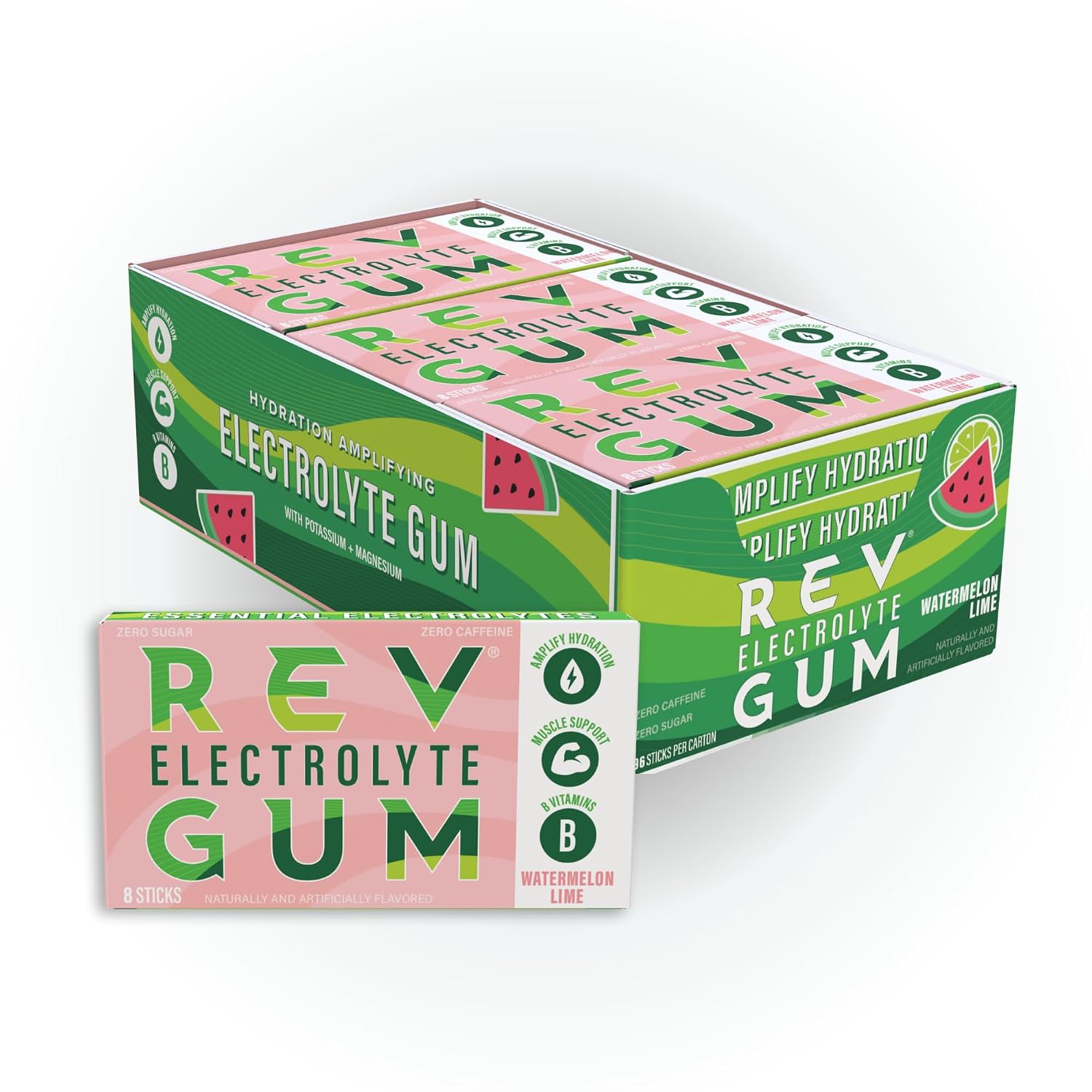Amazon.com : Rev Electrolyte Gum, Watermelon Lime, Sugar-Free with ...