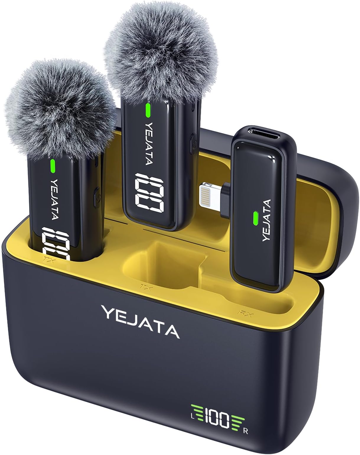 YEJATA Wireless Microphone for iPhone iPad with Transmitter Digital ...