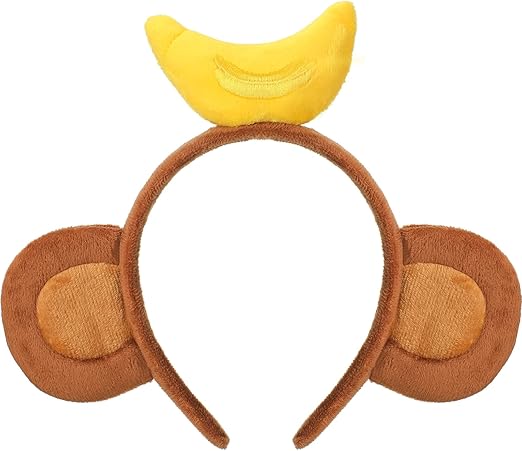 Amazon.com: Monkey Ears with Banana Headband Easter Monkey Ears Costume ...