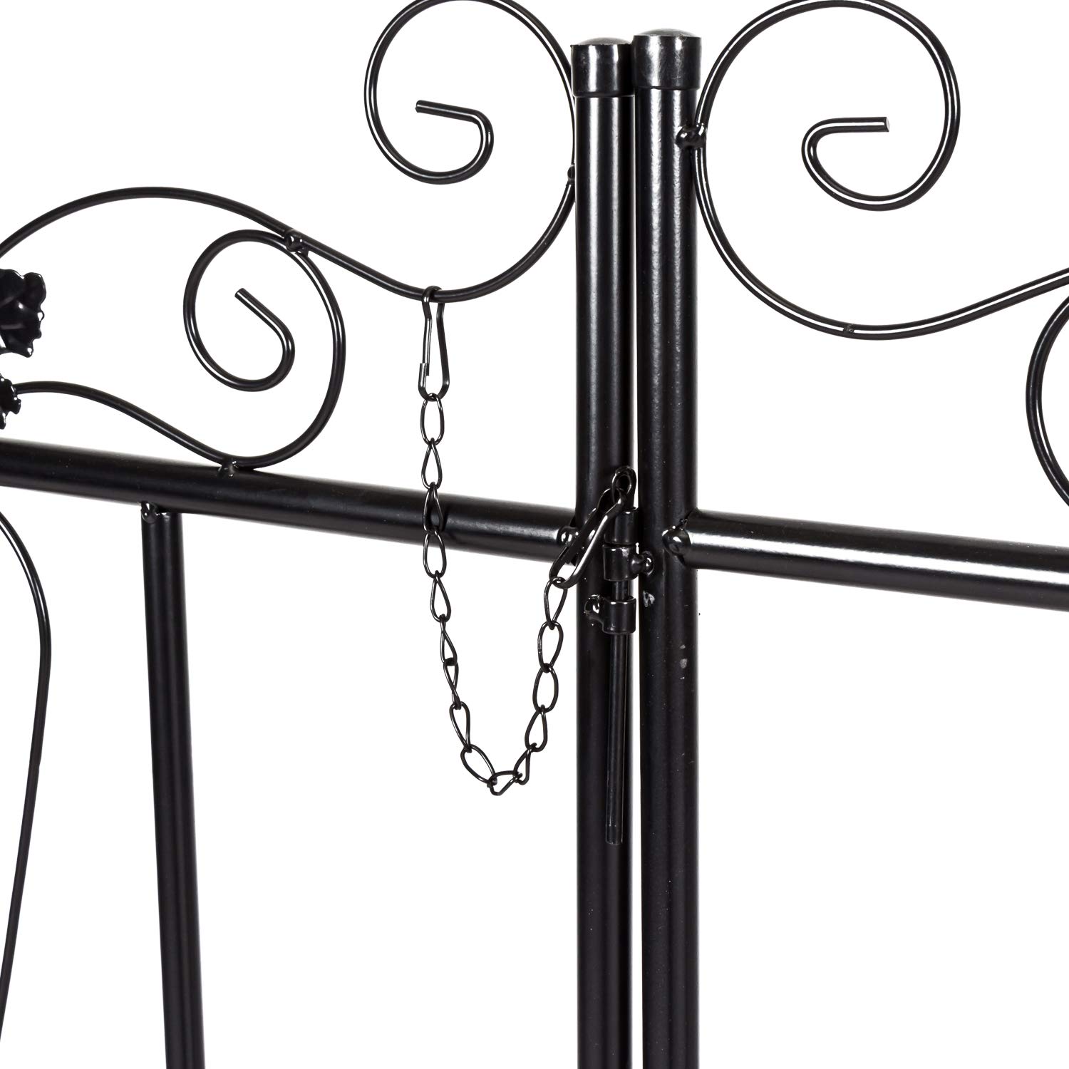 Metal Garden Arbor With Gate 7 H X 3 7 W Outdoor Garden Arch Climbing