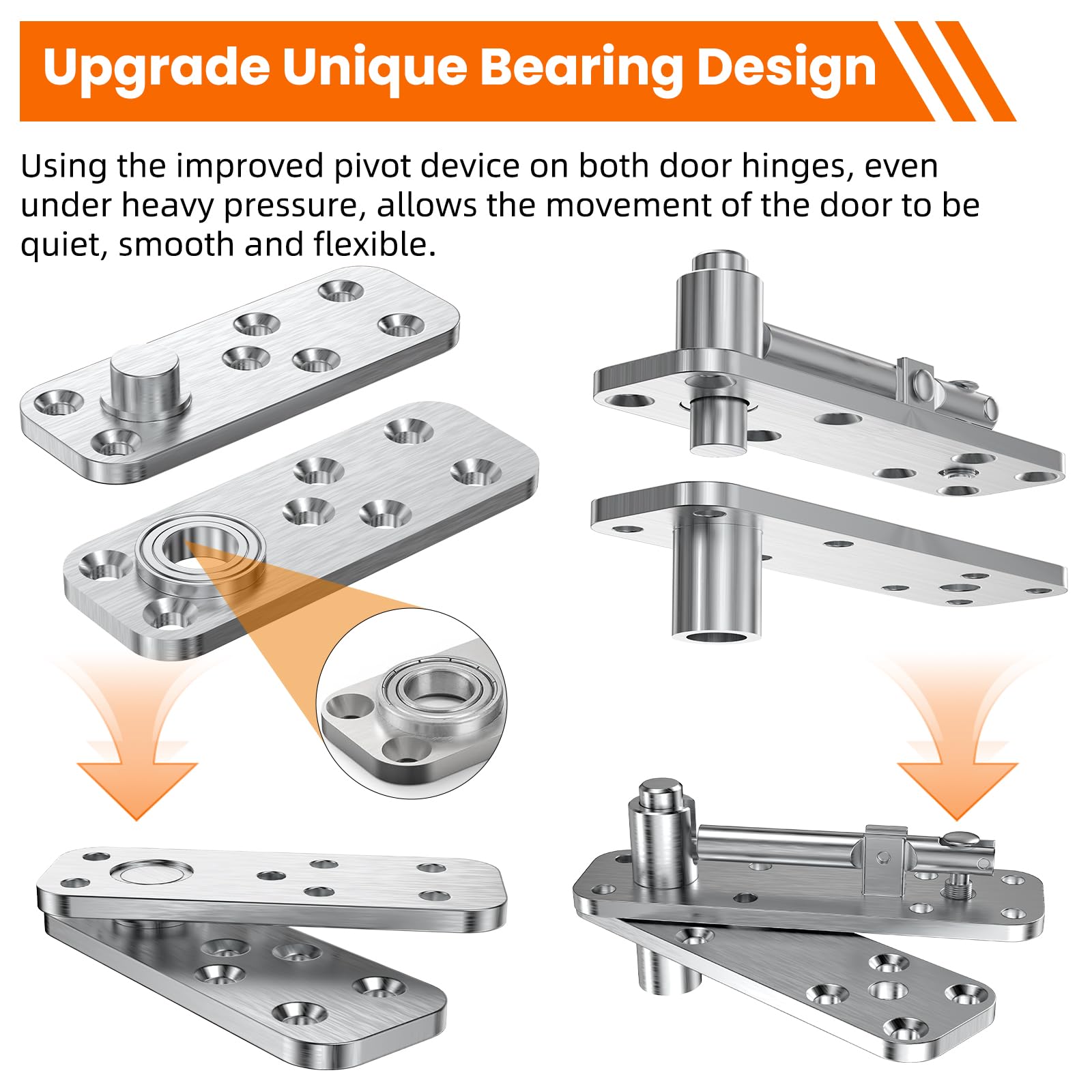 Snapklik.com : Hidden Door Hinge Pivot Hinge, 570LBS Load-Bearing Heavy ...