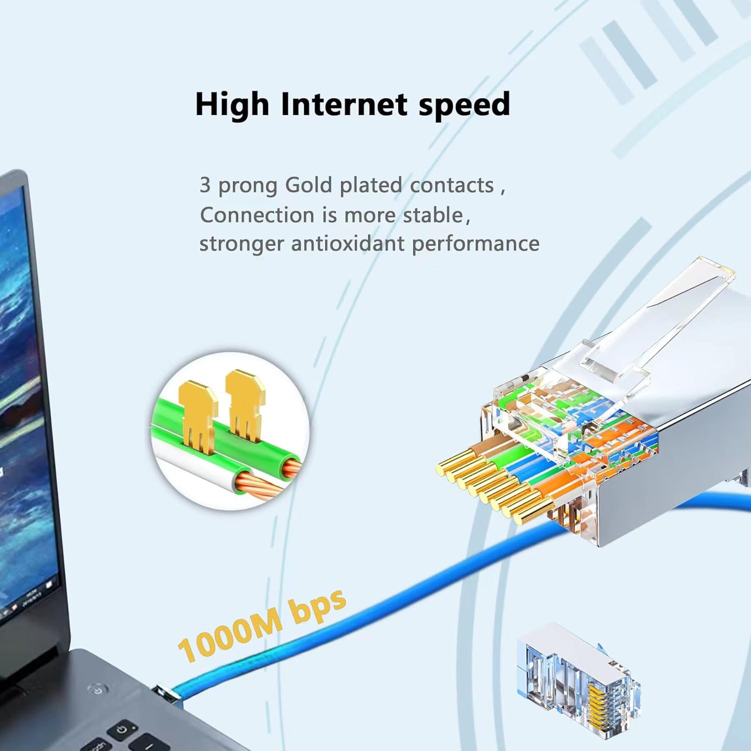 EZYUMM 20 conectores RJ45 blindados Cat6 Cat 6A para pasar a través de ...