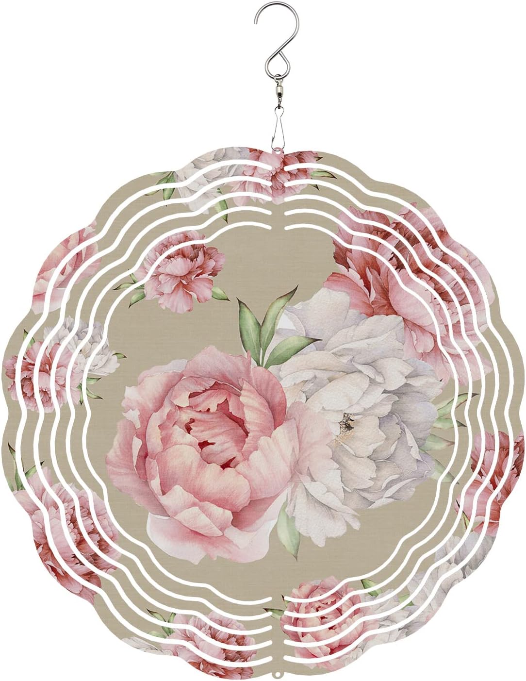 Amazon.com: Hanging Wind Spinners Outdoor Watercolor Flower Retro ...