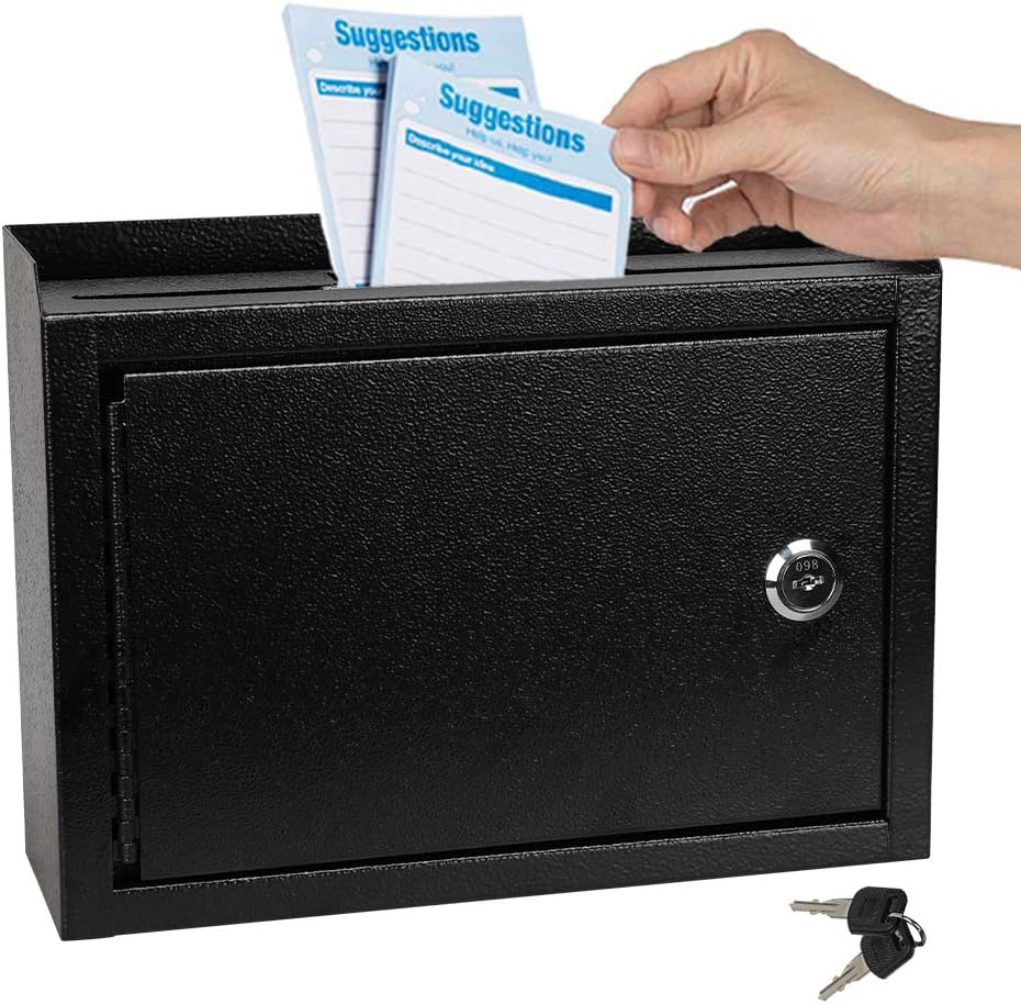 Amazon.com: FixtureDisplays® Metal Donation Suggestion Key Drop Box ...