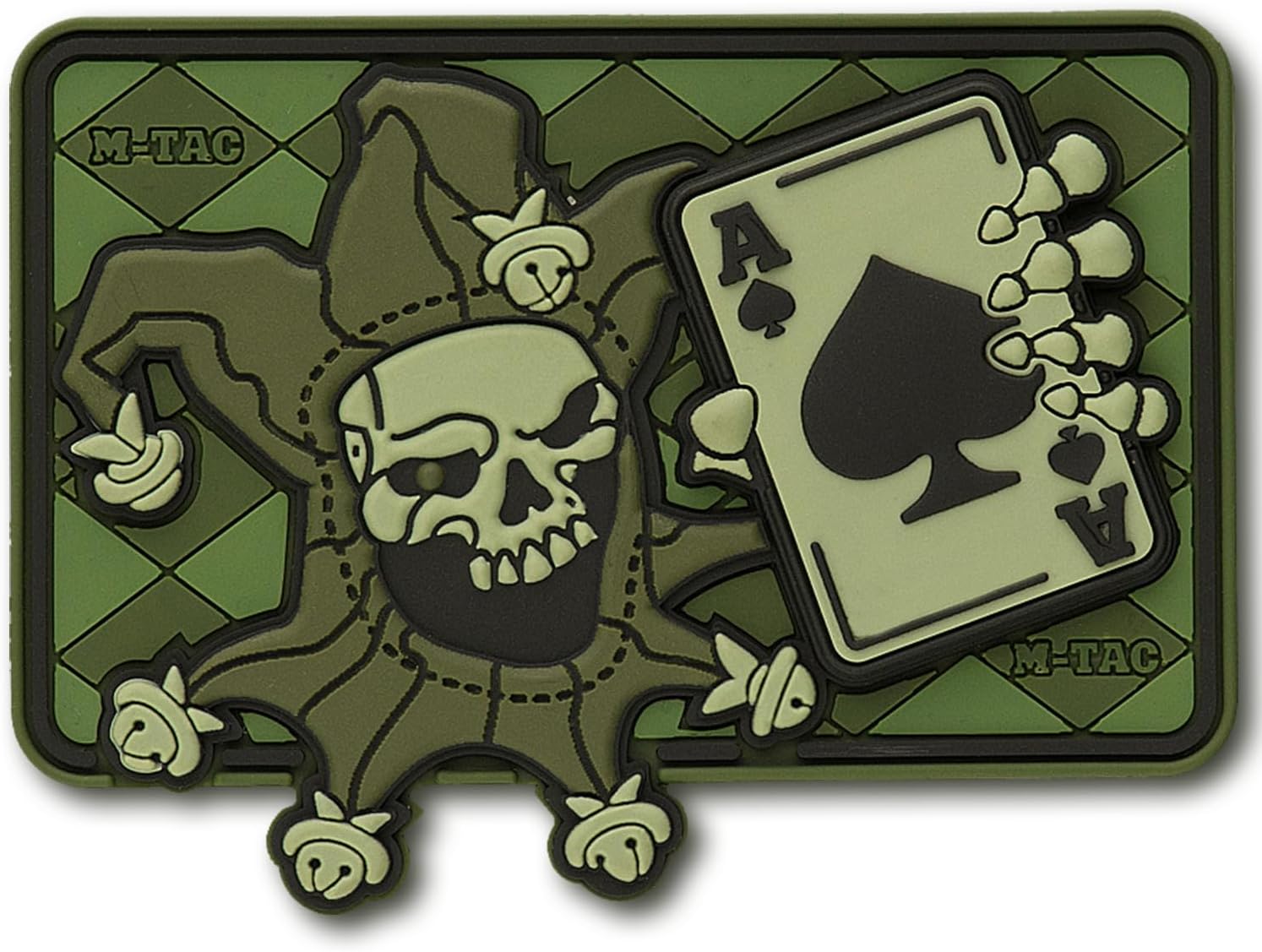 Amazon.com: M-Tac Morale Patch Joker Skull Death Card Tactical 3D PVC ...