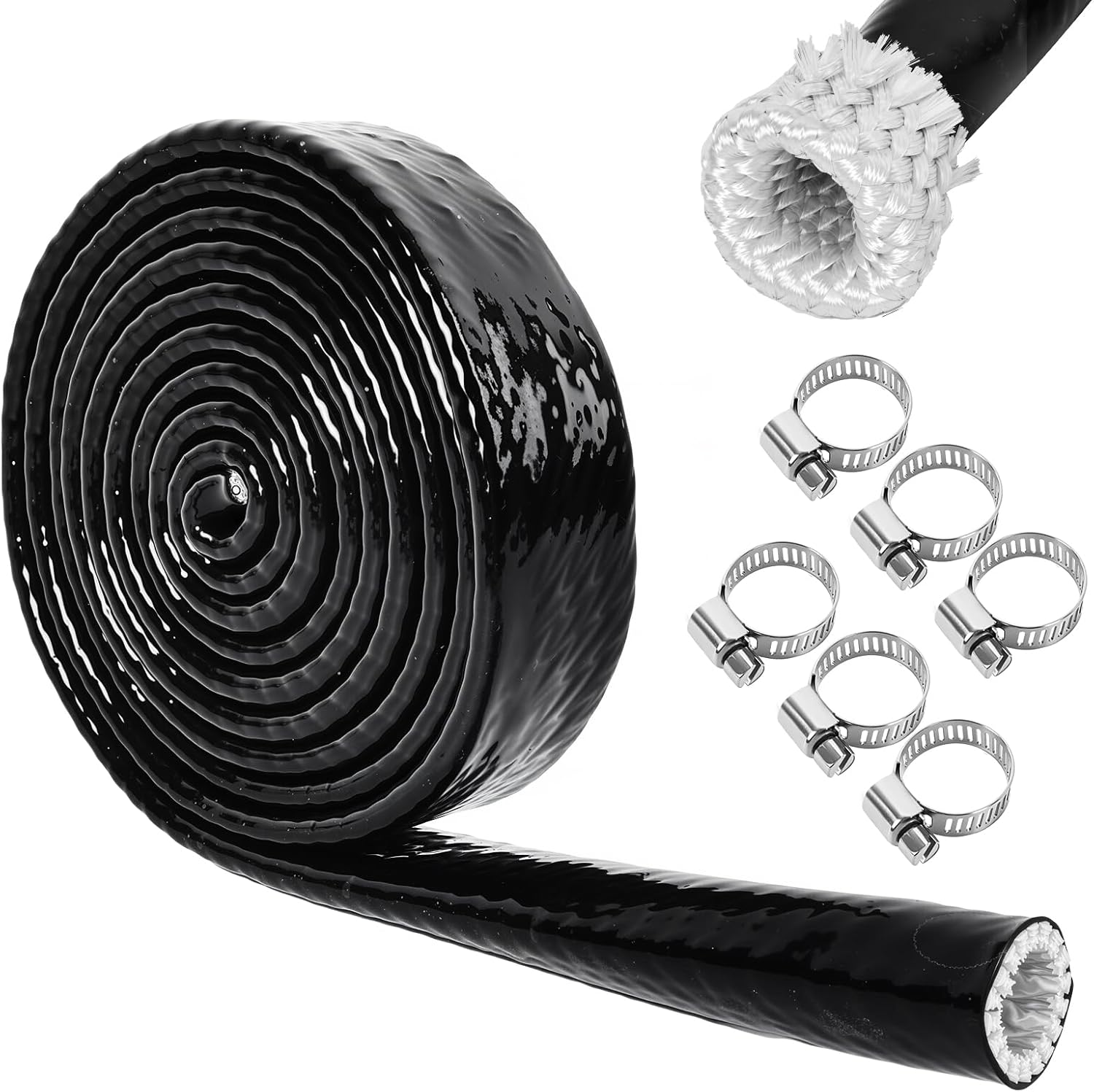 Amazon.com: SSFOLPFEE 1/2" ID Heat Shield Hose, Fuel Line Insulation ...