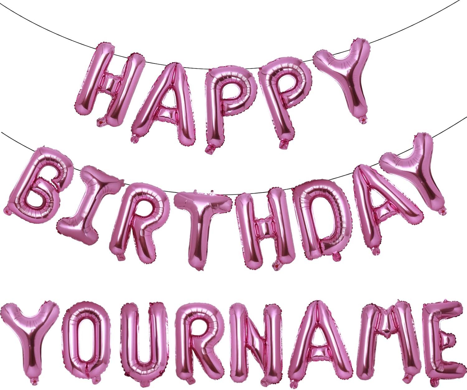 Amazon.com: UWPVOWSR Rose Red Personalized Name Happy Birthday Balloon ...