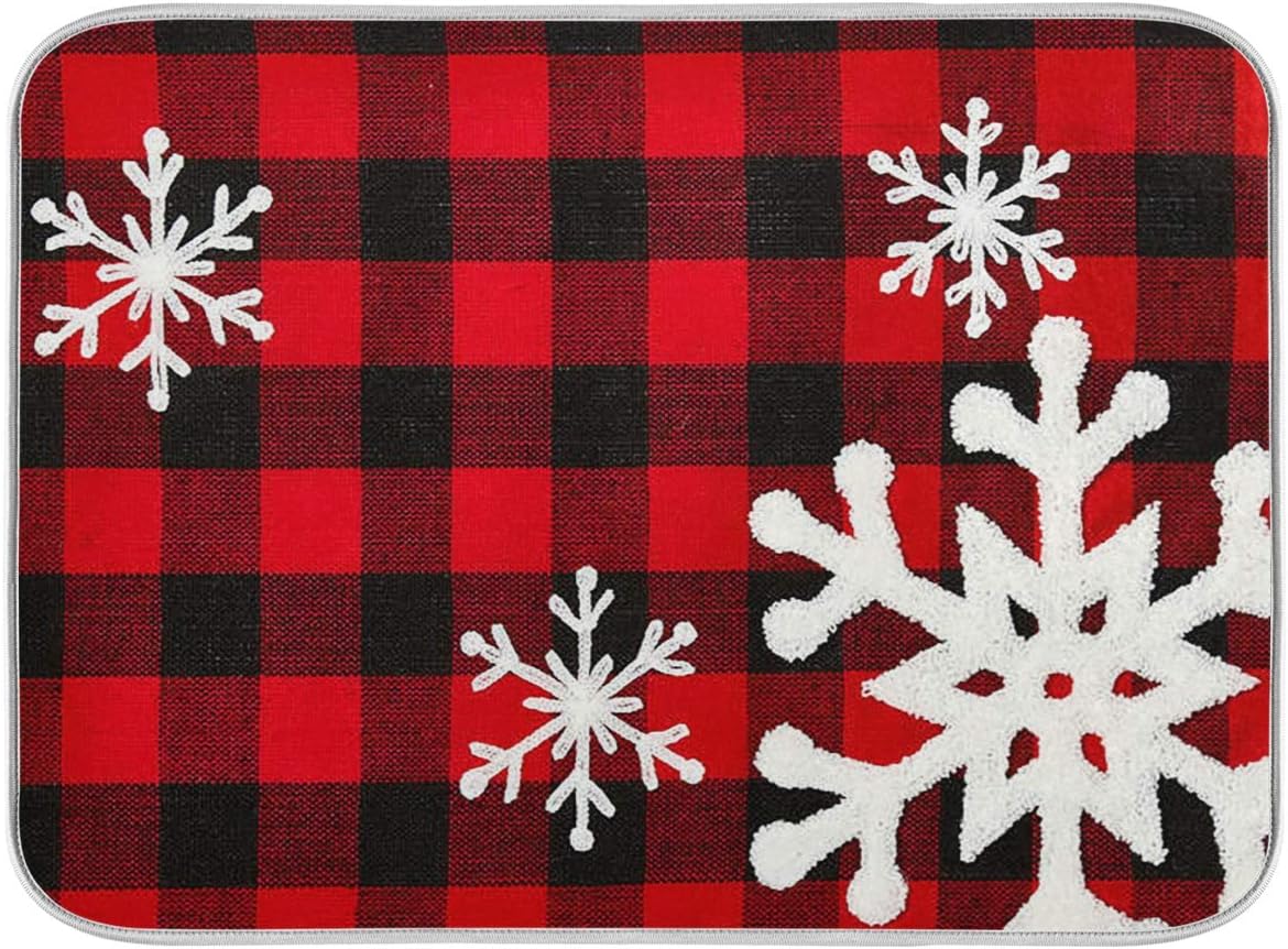 Amazon.com: Merry Christmas Dish Drying Mat for Kitchen Counter 18x24 ...