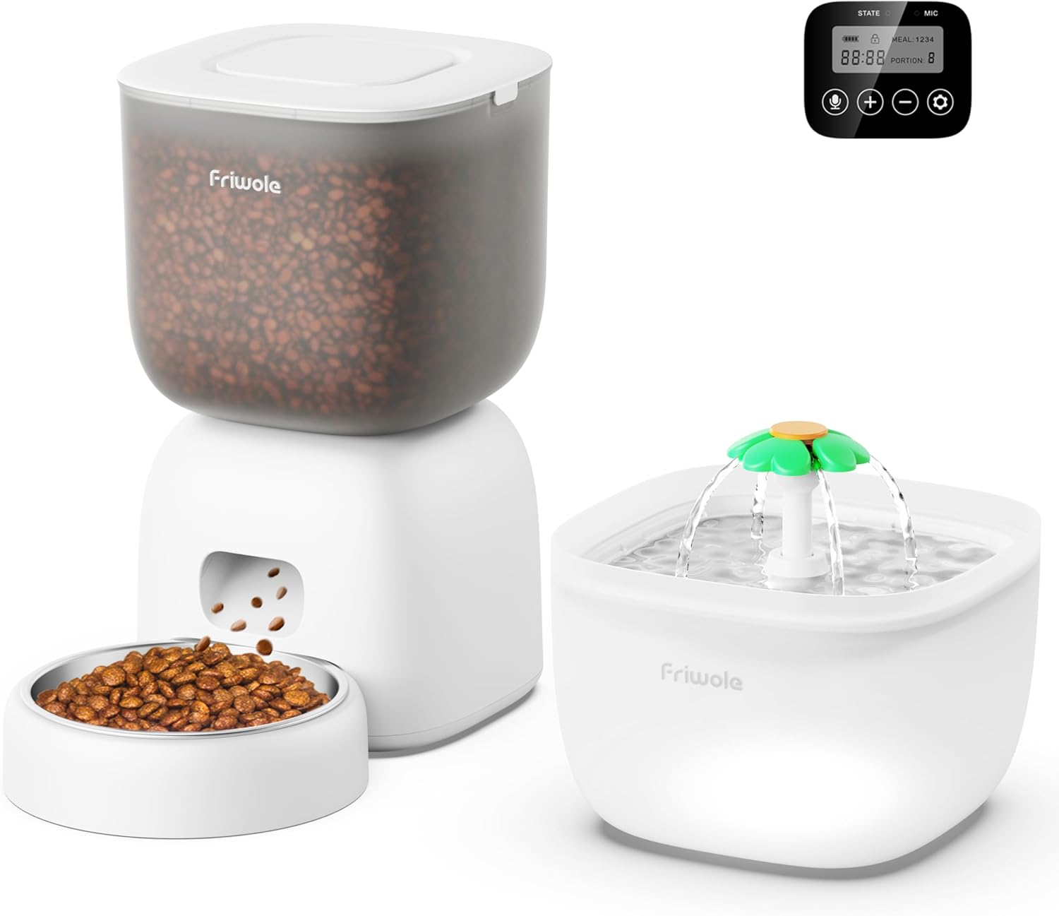 Amazon.com : Automatic Cat Food Dispenser + 67oz/2L Automatic Cat ...