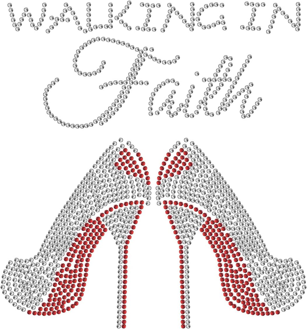 Amazon.com: Set of 2 Bling Red Rose Iron on 7'' Height Rhinestones ...