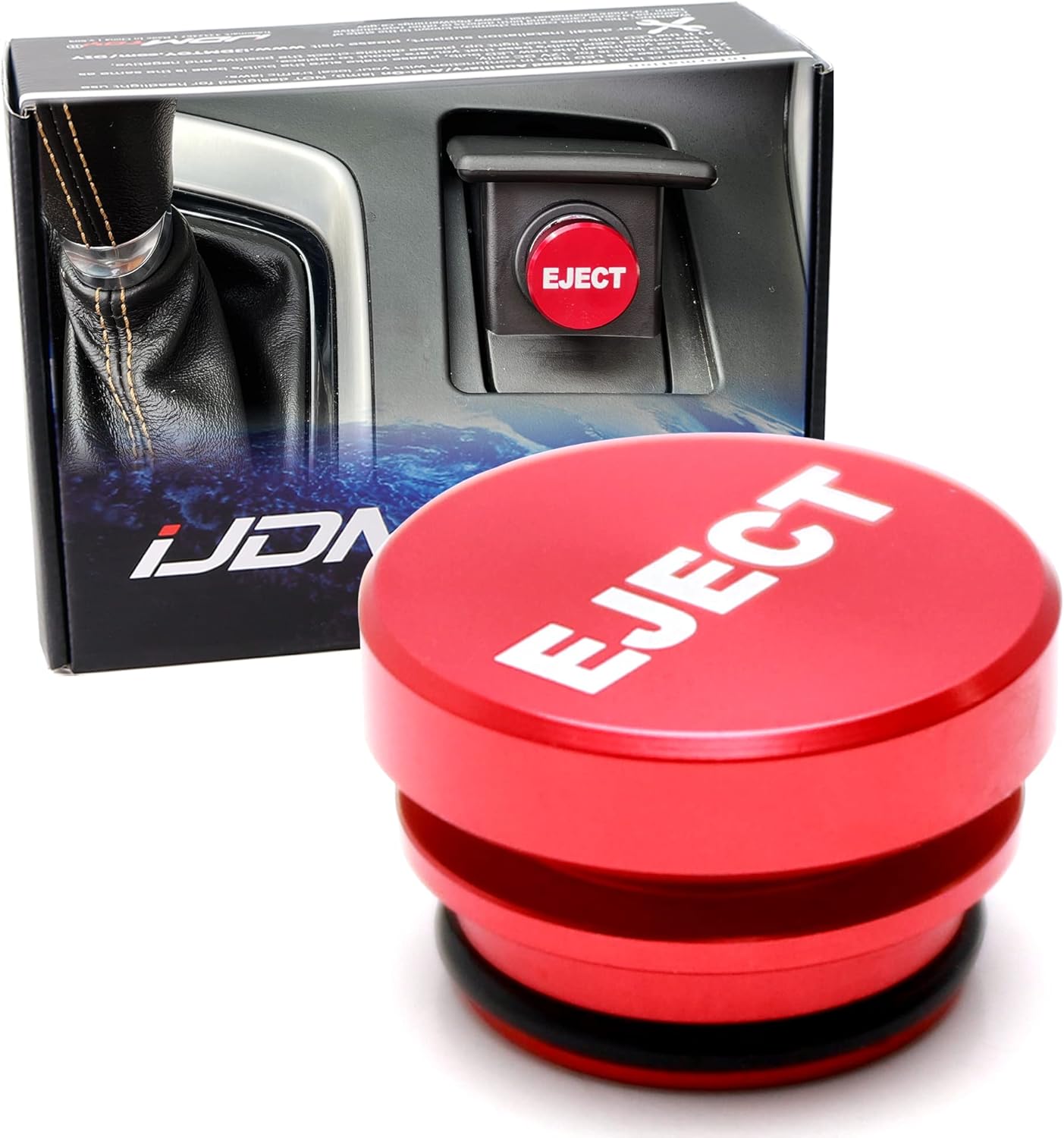 Amazon.com: iJDMTOY Sports Red Billet Aluminum Eject Decoration Cover ...