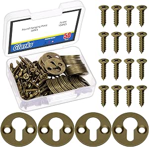 Glarks 150pcs 4 x 25mm Round Keyhole Hangers, Bronze Keyhole Shelf ...