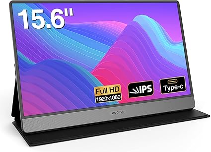 Amazon.com: KOORUI Portable Monitor 15.6 Inch 1080P FHD Portable Laptop ...