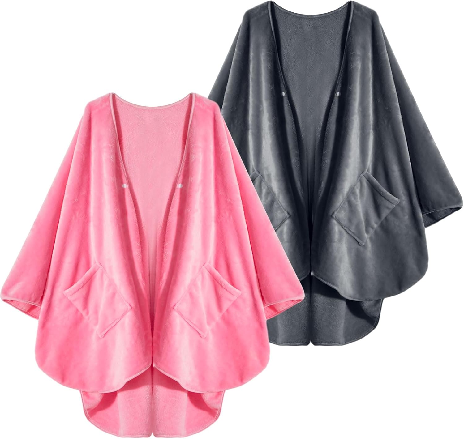 Amazon.com: VitalCozy 2 Pcs Wearable Blankets with Sleeves and Pockets ...