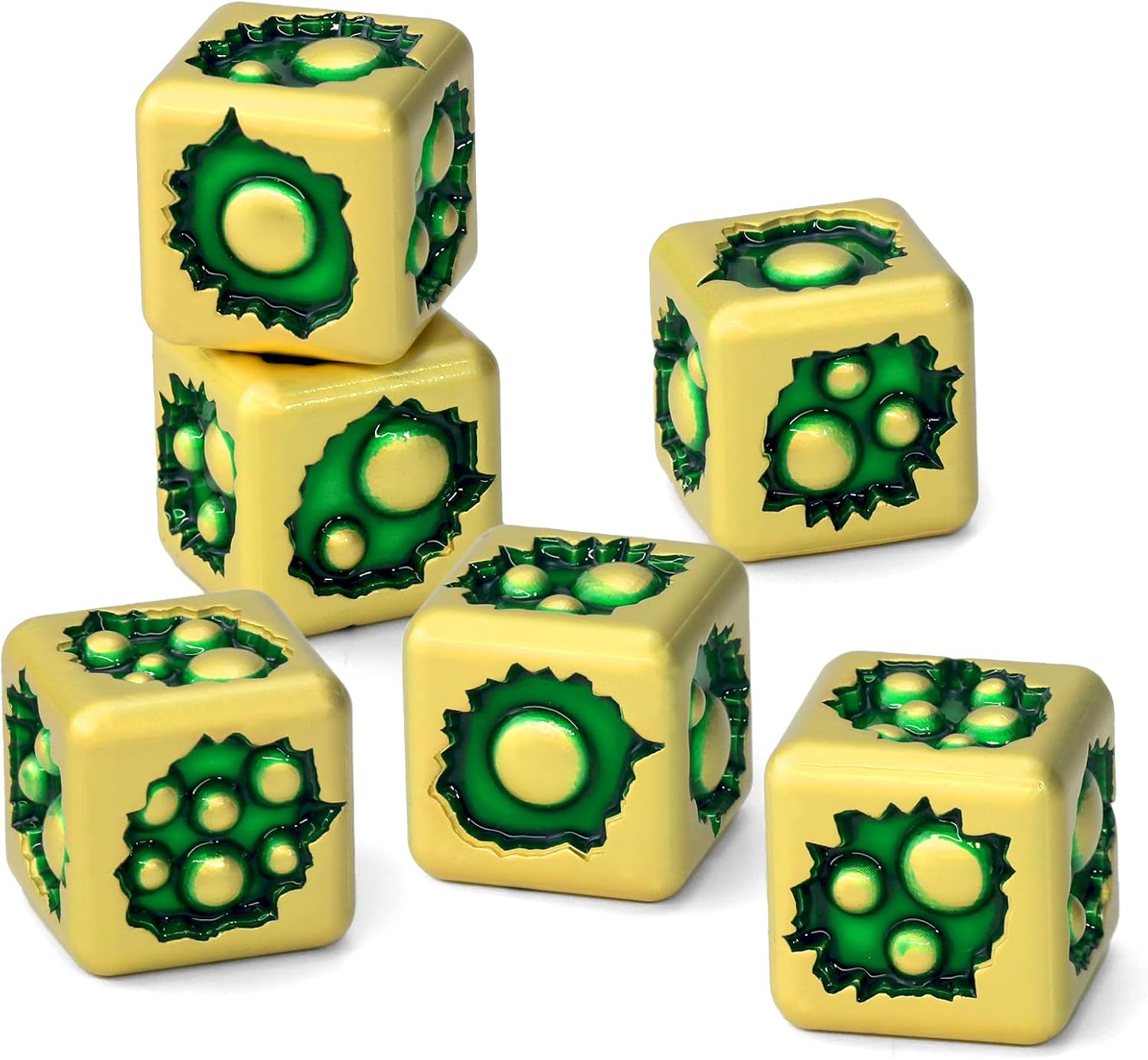 Amazon.com: Metal D6 Dice, 6 Sided Dice Set of 6, ZHOORQI DND Metal ...