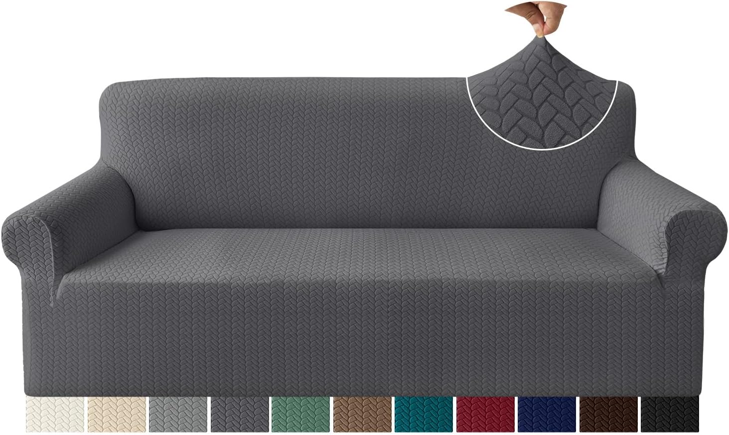 CHUN YI 1 Piece Jacquard Checks Stretch Fabric Couch cover, Stylish ...