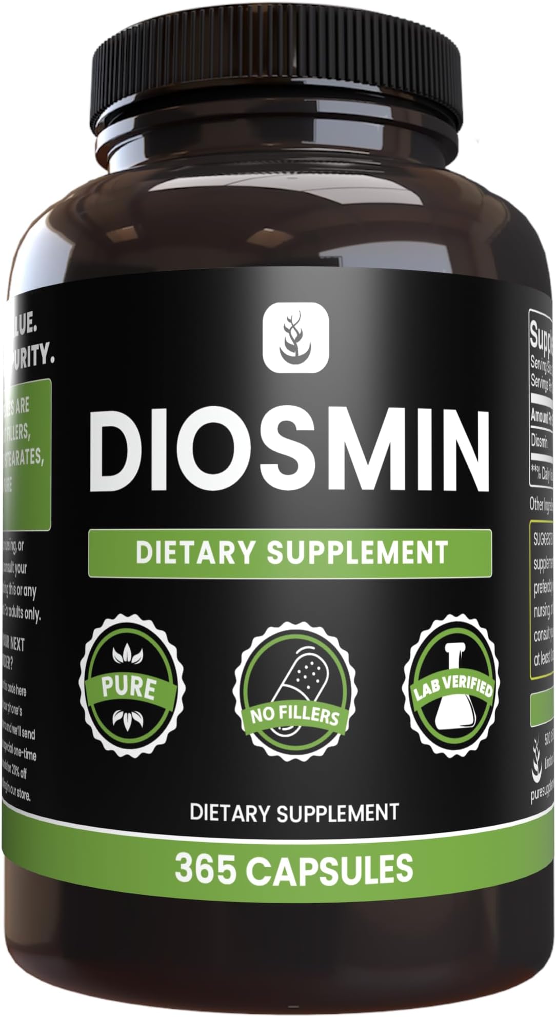 Amazon.com: Bronson VeinAid Diosmin 1000mg DiosVein Varicose Vein ...