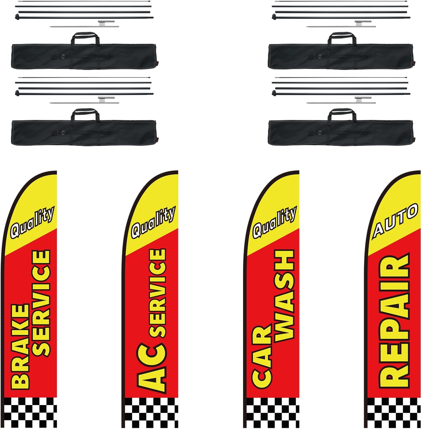 Amazon.com : VEVOR Auto Repair Feather Flags with Pole Kit, 16.3 Feet Advertising Flags for ...