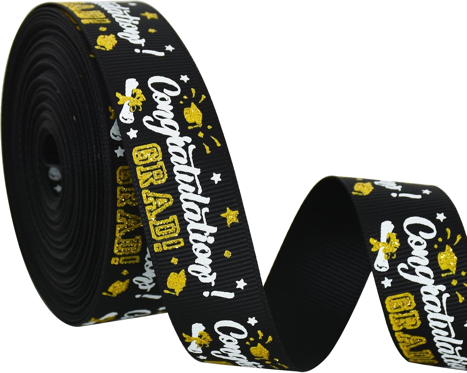 Amazon.com: TONIFUL Graduation Ribbon 7/8 Inch 10 Yards Black Grosgrain ...