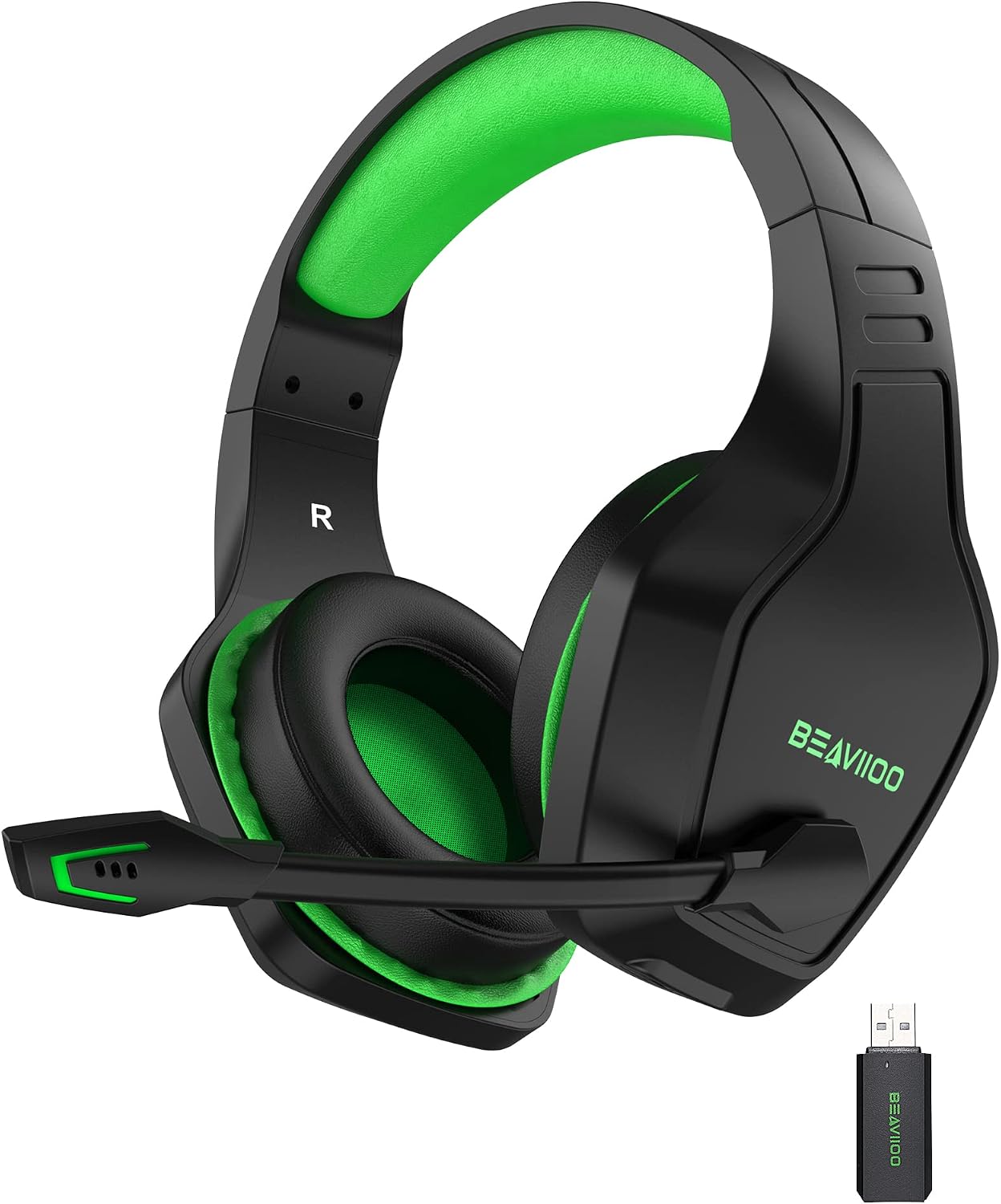 Amazon.com: BEAVIIOO Wireless Gaming Headset with Microphone for PC PS4 ...