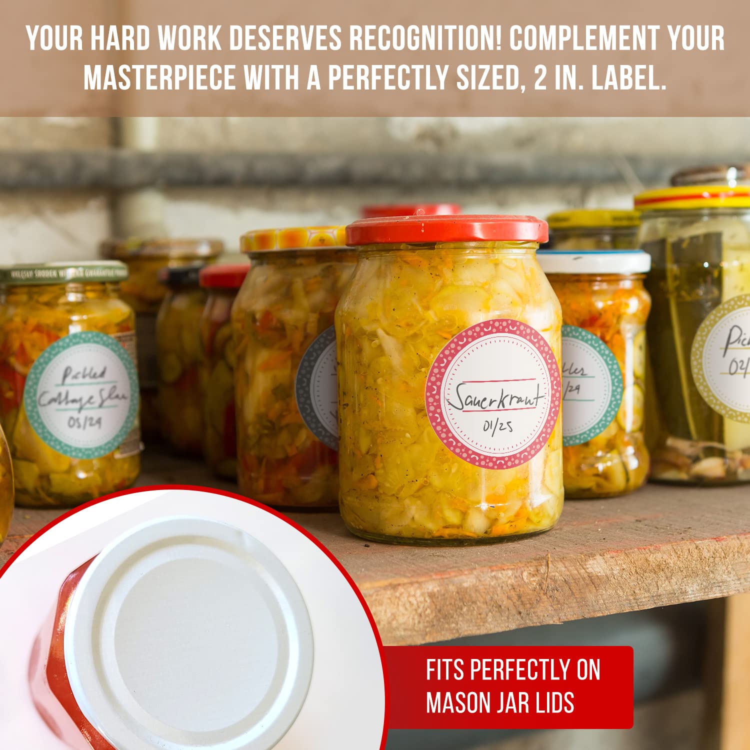 Snapklik.com : MESS Mustard 2" Dissolvable Canning Labels