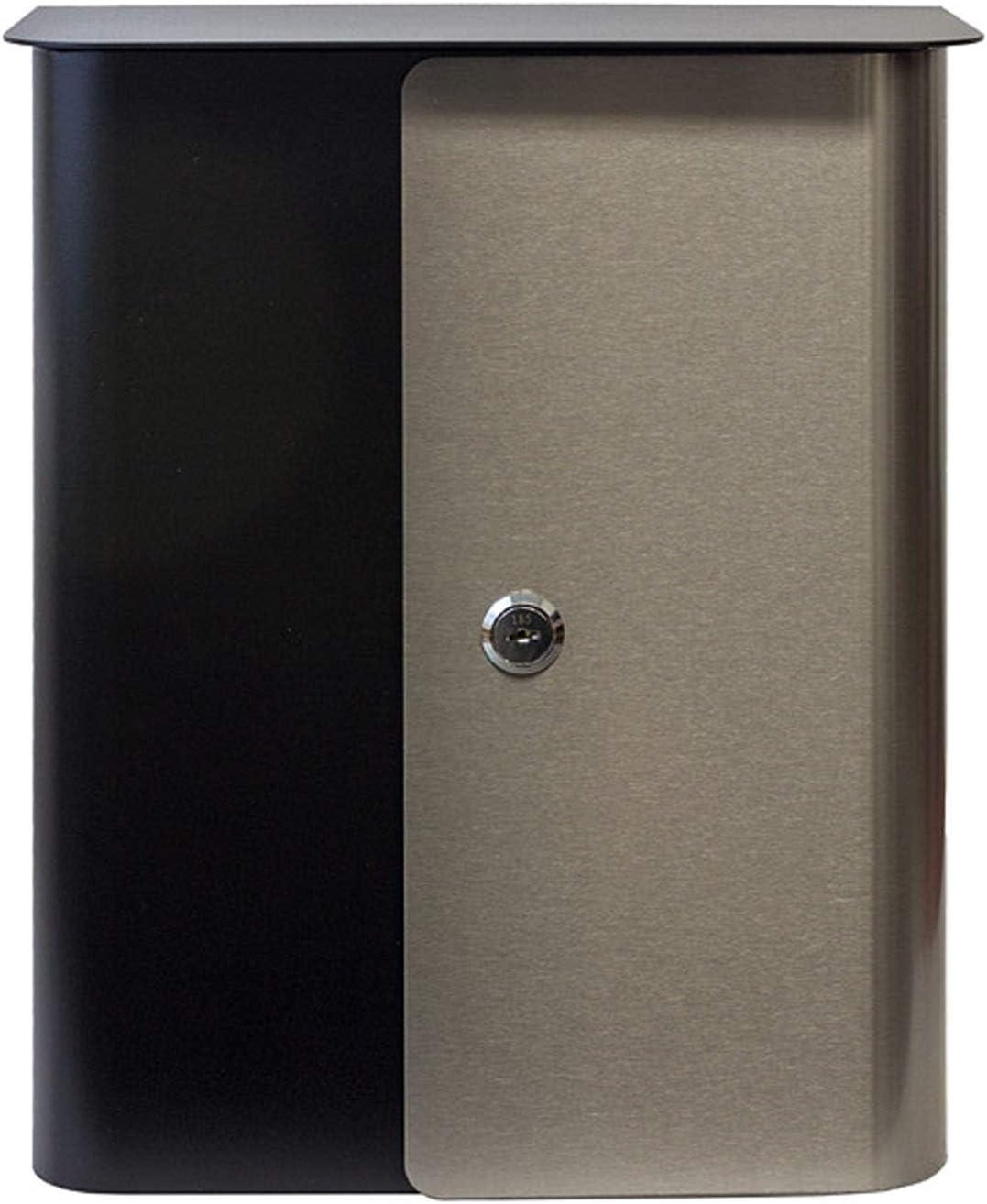 Leeds Wall Mounted Mailbox in Black with Stainless Steel - Amazon.com