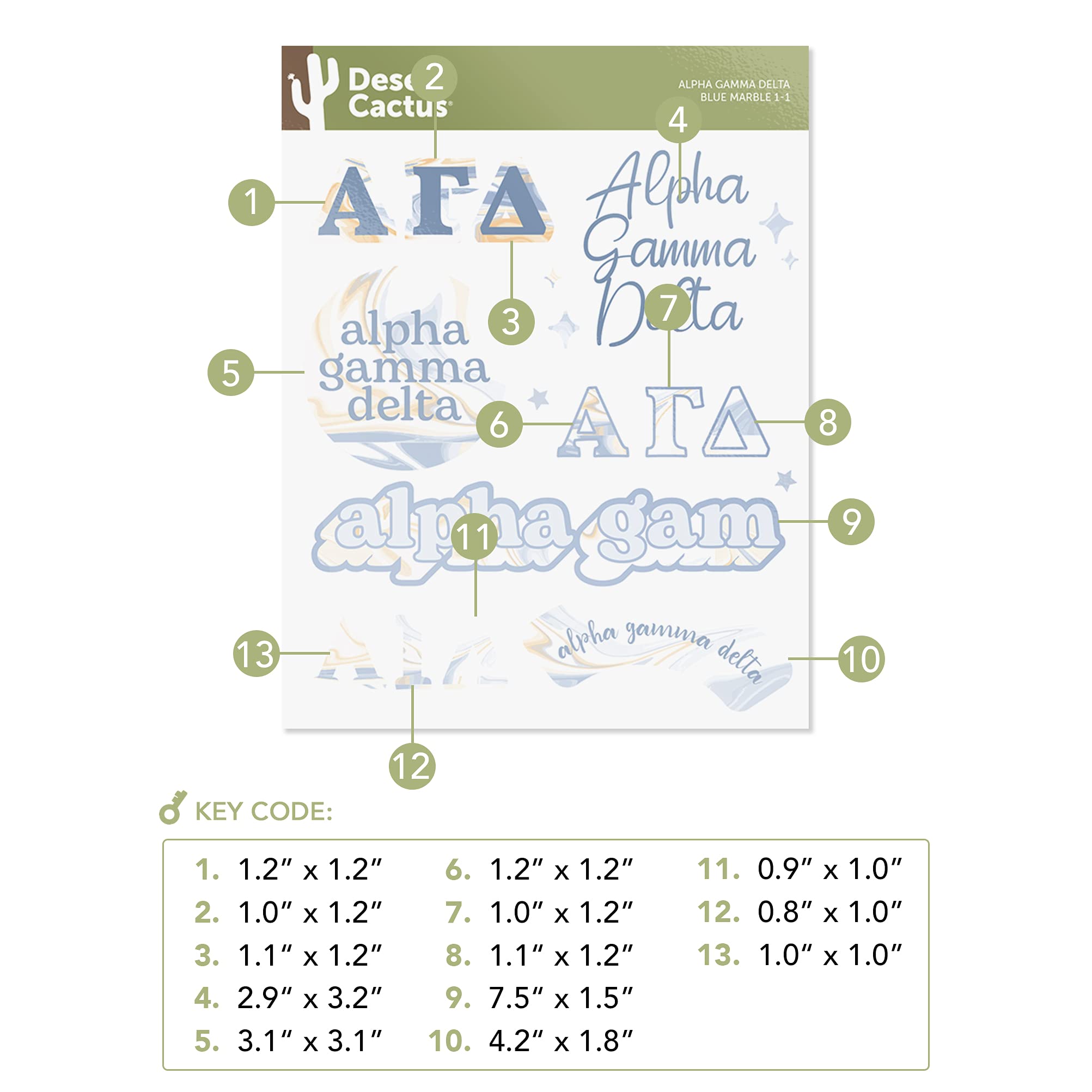 Snapklik.com : Desert Cactus Alpha Gamma Delta Stickers Sorority Decal ...
