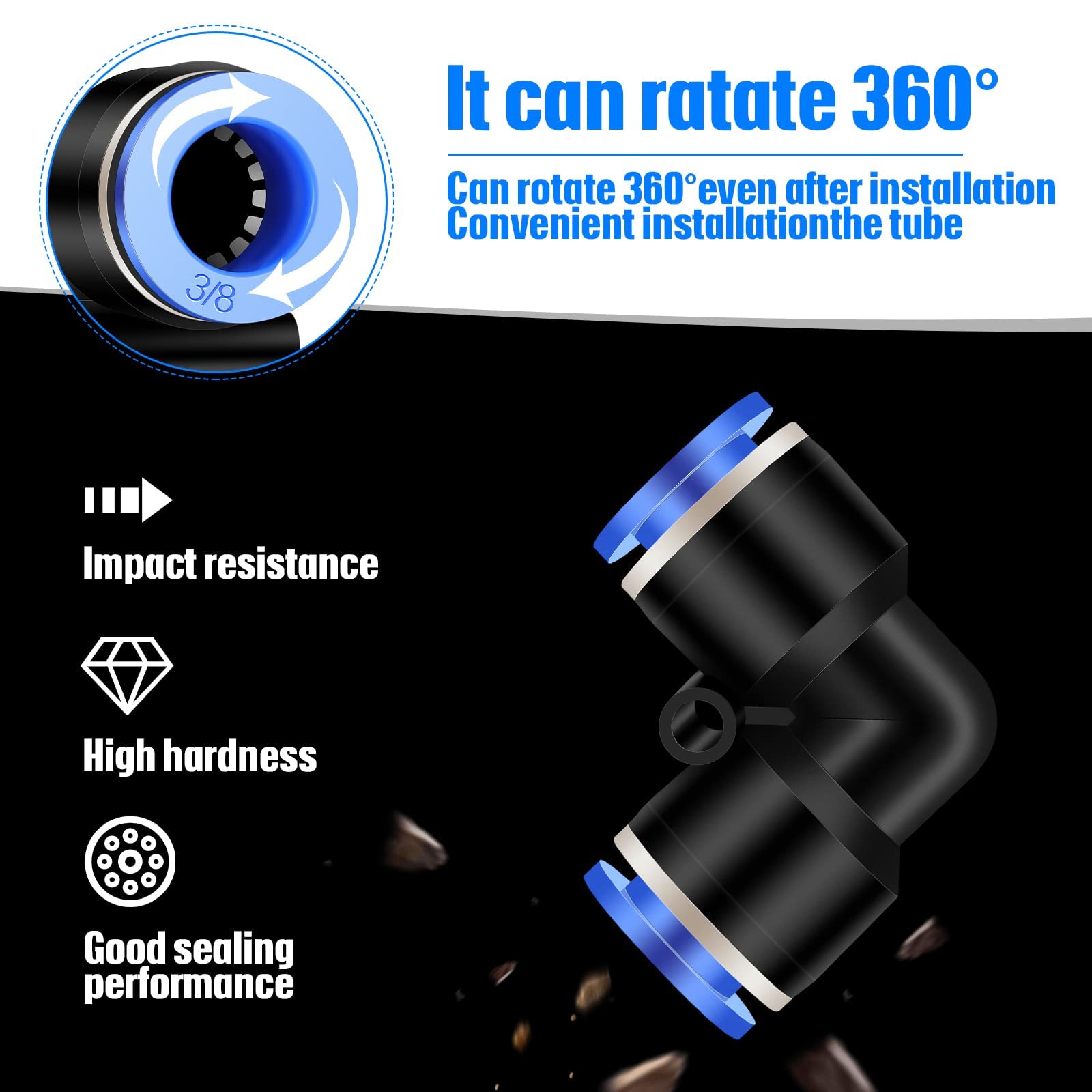 Snapklik.com : Hotop Push To Connect Fittings Air Line Pneumatic ...