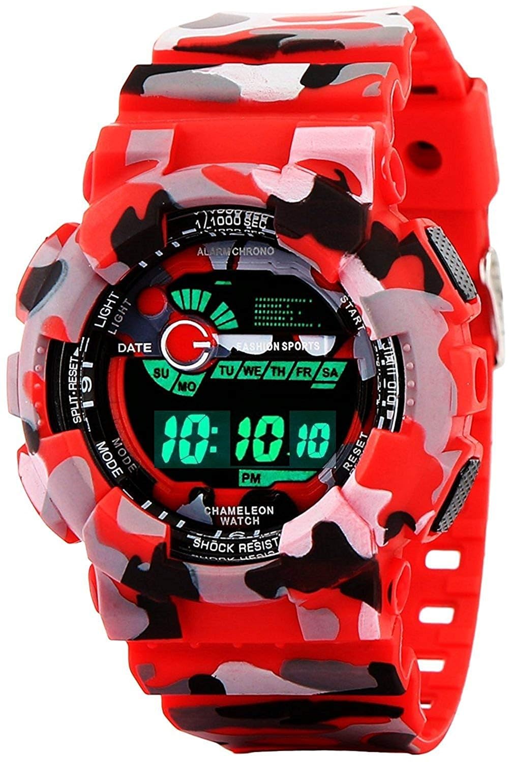 GOOD FEEL Digital Men's Watch (Red Dial, Red Colored Strap) : Amazon.in ...