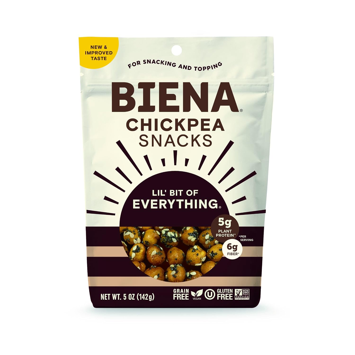 Amazon.com: BIENA FOODS Lil Bit of Everything Chickpea Snack, 5 OZ