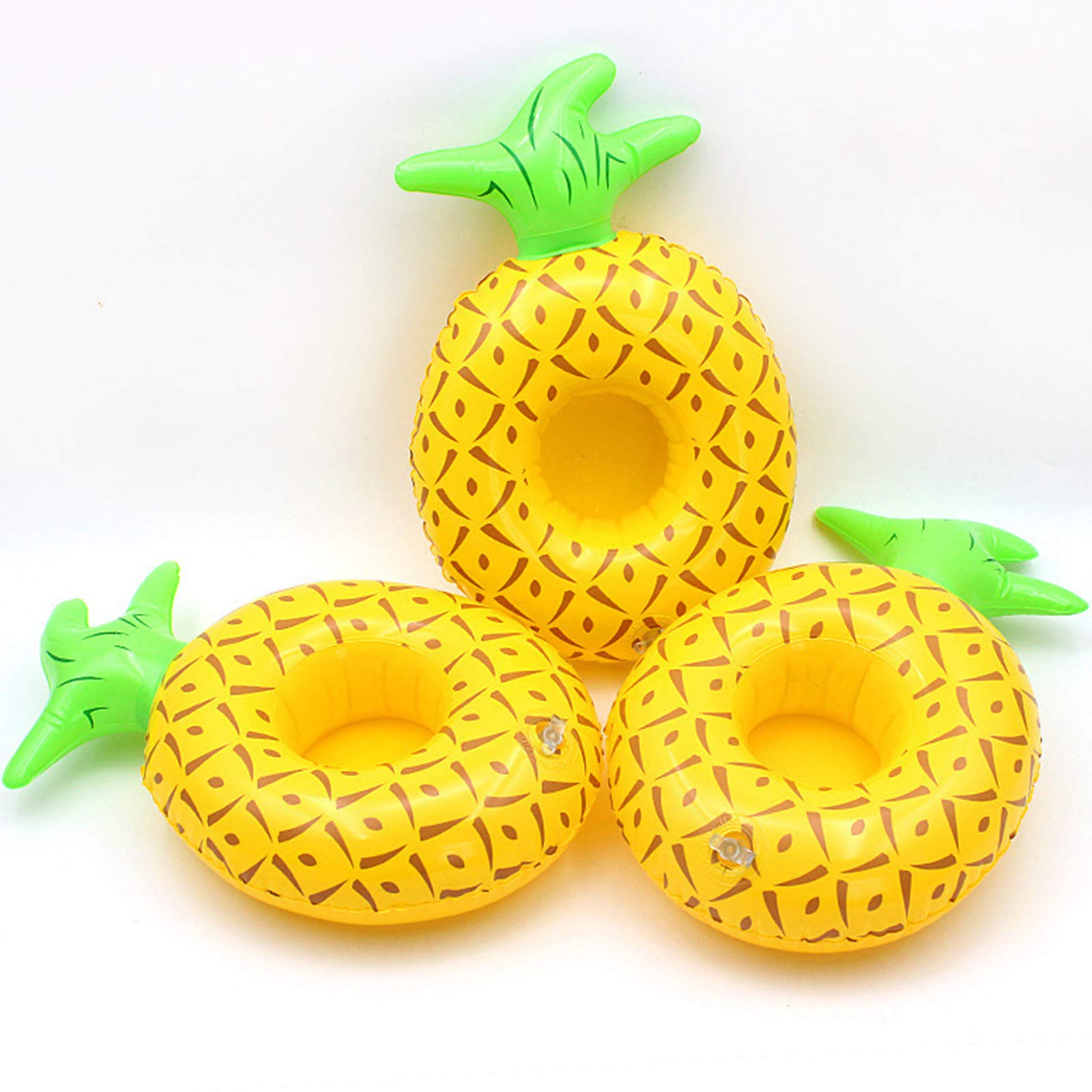 Snapklik.com : Inflatable Drink Holder 3 Pack Pineapple Drink Pool Floats Cup Holders For Summer ...