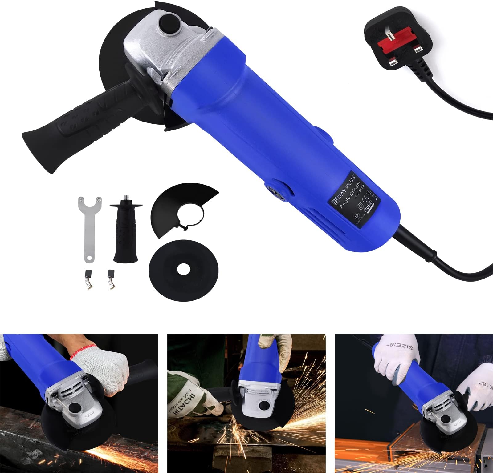 Professional Angle Grinder 18V Corded Flathead Angle Grinder 900W Light ...