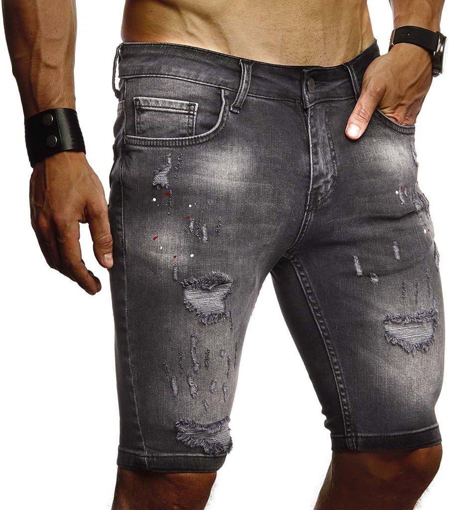 Leif Nelson LN-9310 Men's Short Circuit Jeans, Black/White, 30W : Buy ...